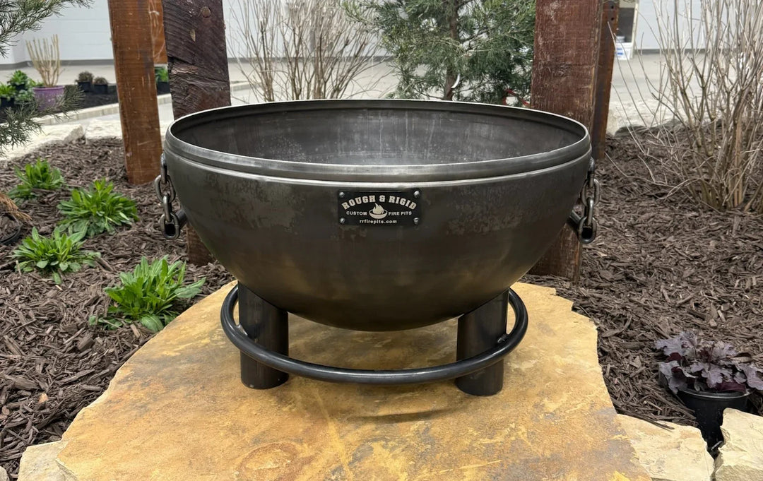 30" Fire Pit with Tilting Steel Bowl - Built to Last | The Duke – Rough ...