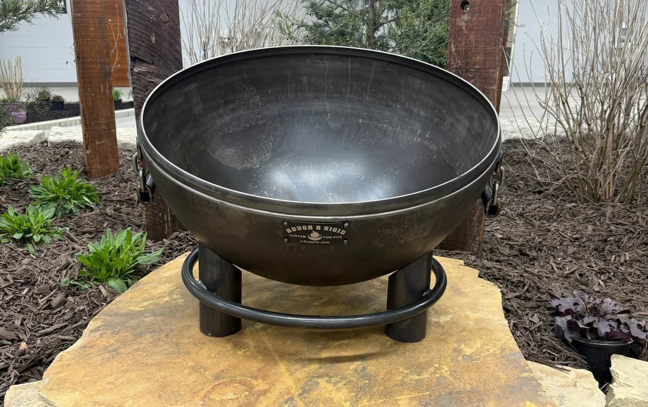 30" Fire Pit with Tilting Steel Bowl - Built to Last | The Duke – Rough ...