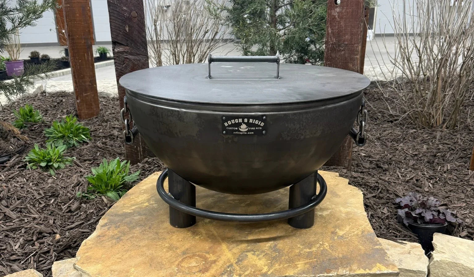 30" Fire Pit with Tilting Steel Bowl - Built to Last | The Duke – Rough ...