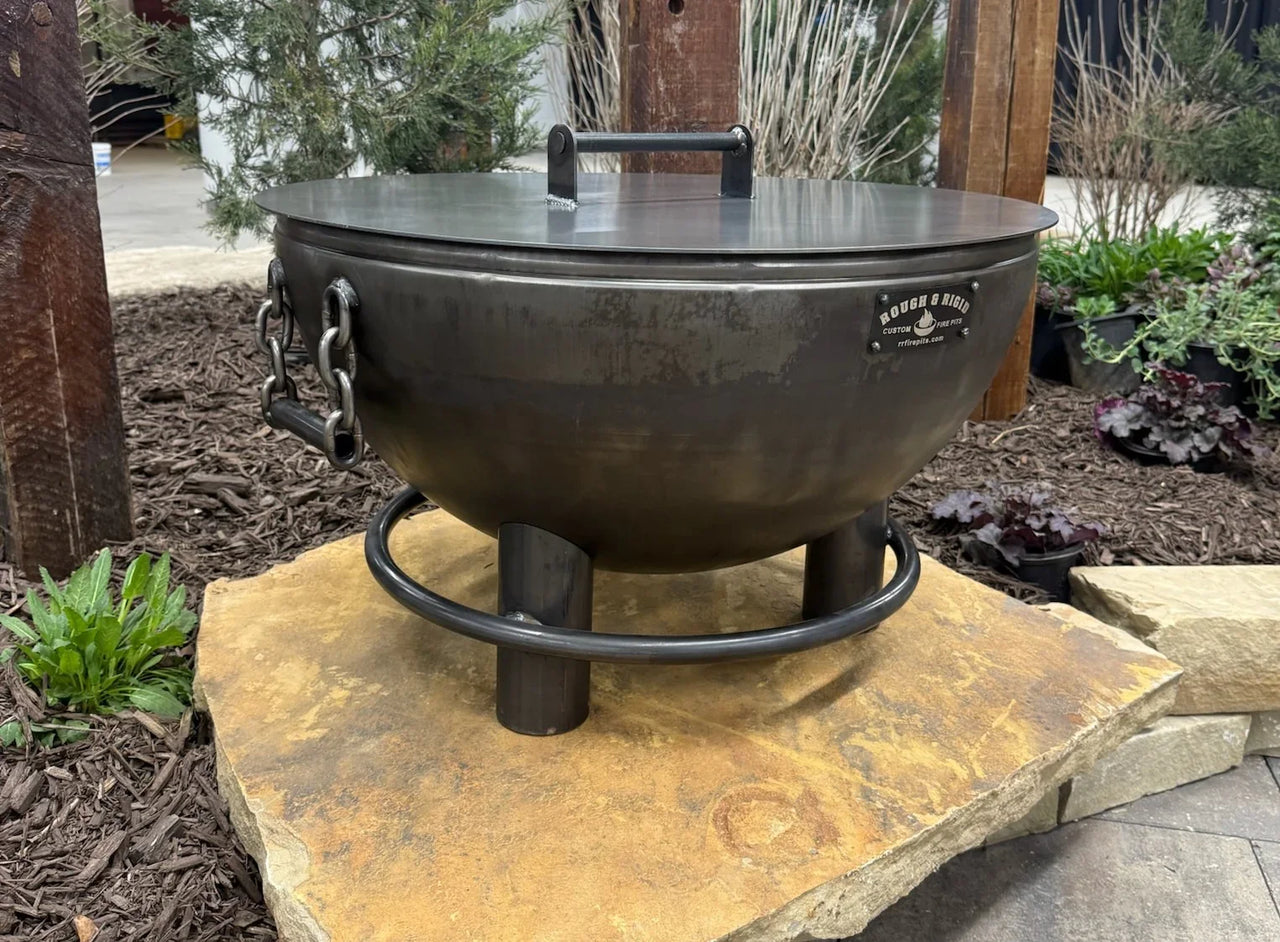 30" Fire Pit with Tilting Steel Bowl - Built to Last | The Duke – Rough ...